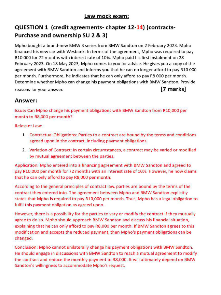 BER 210 Mock Exam | PDF