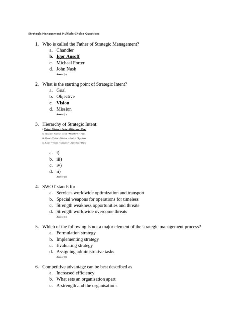Strategic Management Chapter 1 | PDF | Strategic Management | Swot Analysis