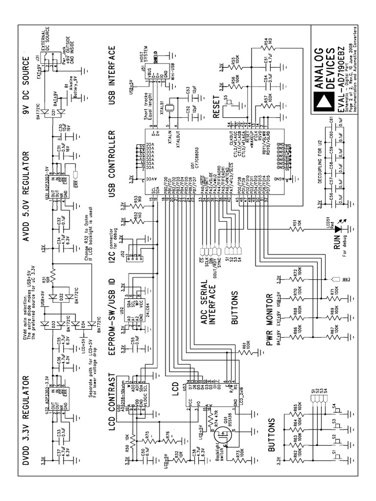 #U3.1 Ad7190 92 Evaluation-Schematic | PDF