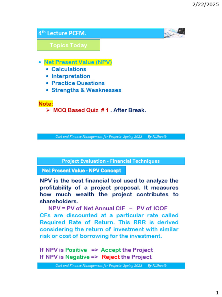 NPV Analysis for Project Evaluation 2025 | PDF | Net Present Value ...
