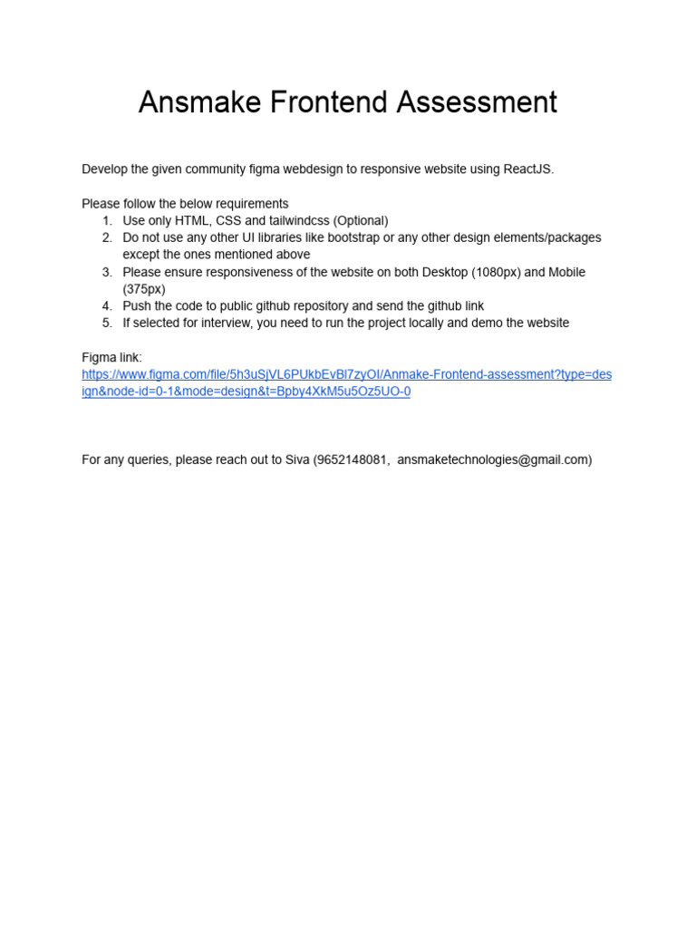 Ansmake Frontend Assessment | PDF