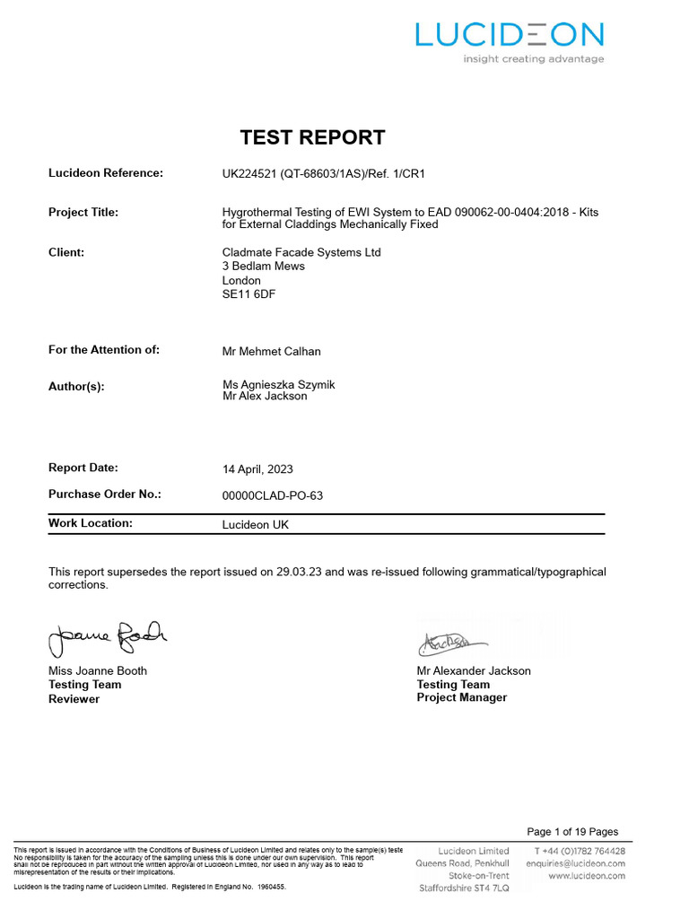 Hygrothermal Testing of EWI System | PDF | Window | Brick