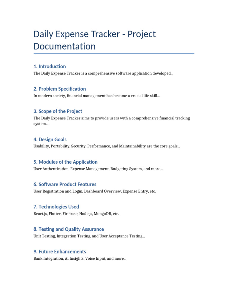 Daily_Expense_Tracker_Documentation_Complete | PDF