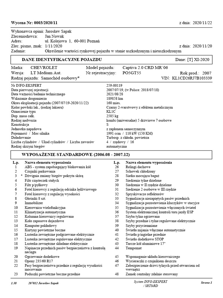 Wycena Podstawowa | PDF