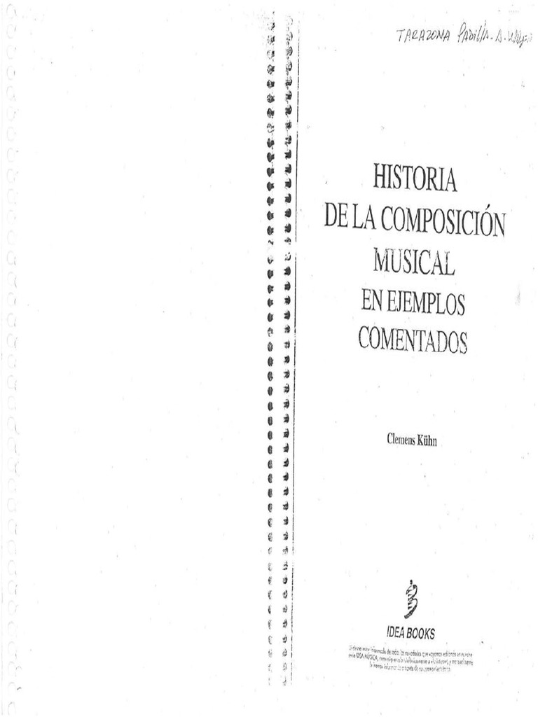 Clemens Kuhn Historia de La Composicion Musical en Ejemplos Comentados ...