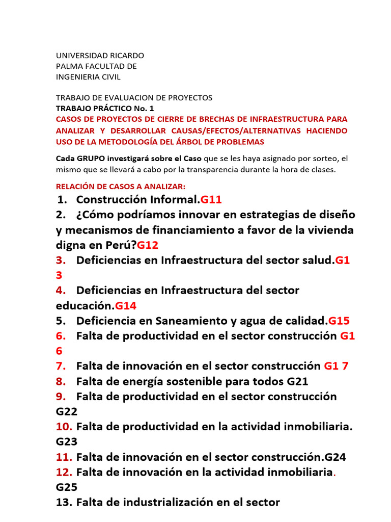 Trabajo 1 Evp 2025 1 Met - .Arbol de Problemas | PDF