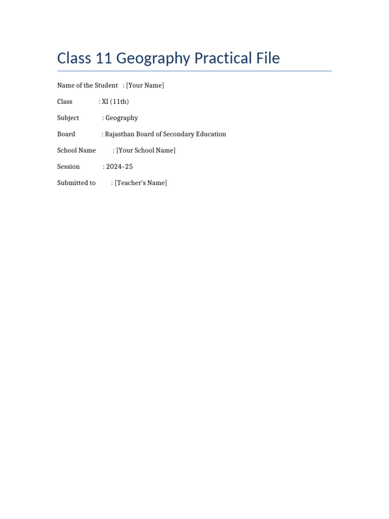Class 11 Geography Practical File Complete | PDF | Map | Contour Line