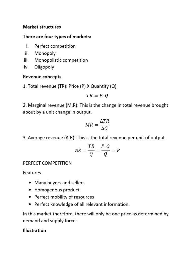 Understanding Market Structures and Revenue | PDF | Monopoly | Profit (Economics)