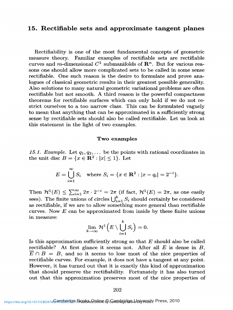 GEOMETRY OF SETS AND MEASURES IN EUCLIDEAN SPACES_Rectifiable_sets_and_approximate_tangent ...