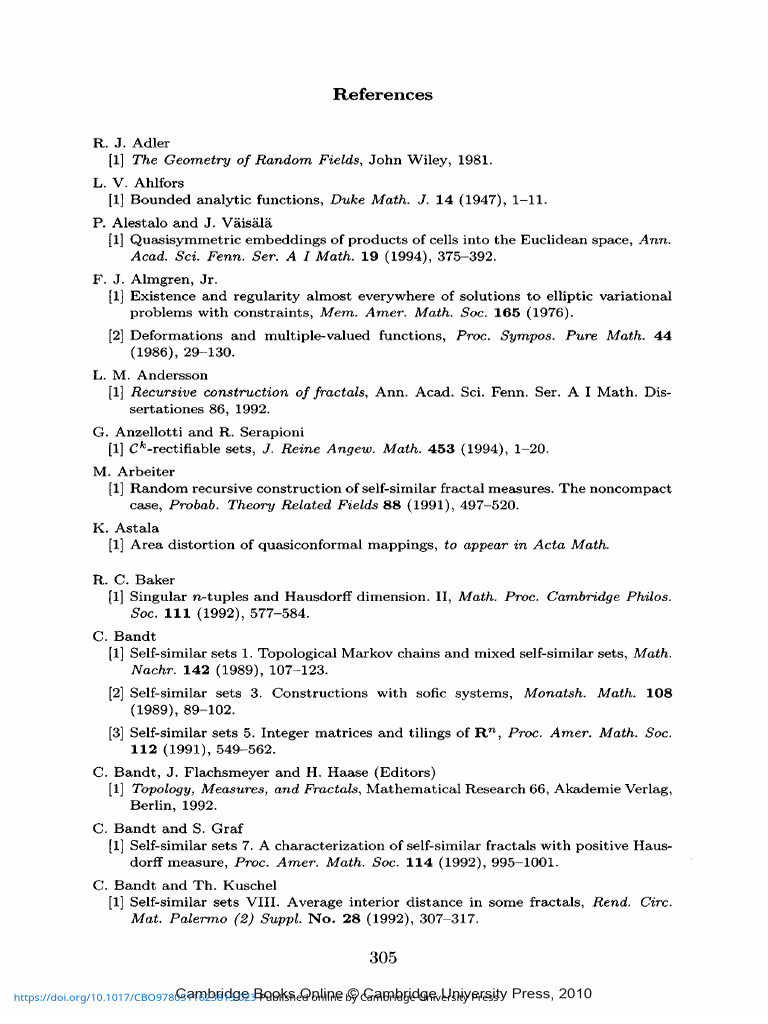 GEOMETRY OF SETS AND MEASURES IN EUCLIDEAN SPACES - References | PDF | Mathematics | Dynamical ...