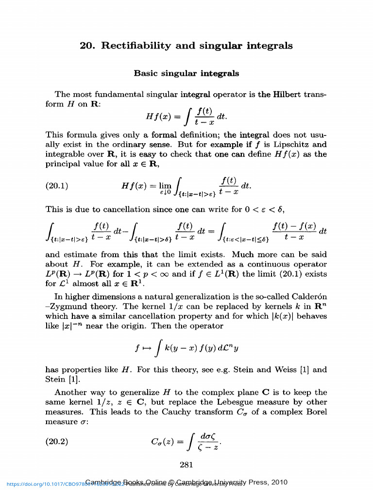 GEOMETRY OF SETS AND MEASURES IN EUCLIDEAN SPACES - Rectifiability - and - Singular - Integrals ...