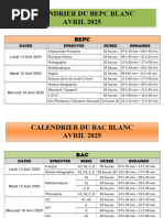 Convocation Bac Blanc Janvier 2026 | PDF