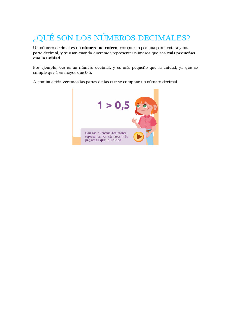 Qué Son Los Números Decimales | PDF