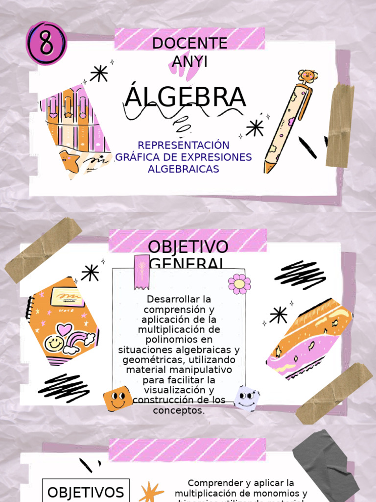 Presentación Actividad Algebra 8º | PDF | Polinomio | Multiplicación