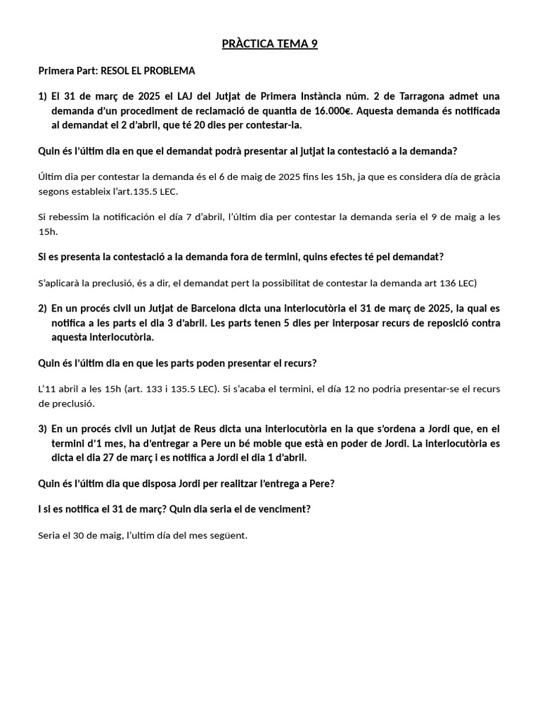 Pràctica Integrada TEMA 9 | PDF