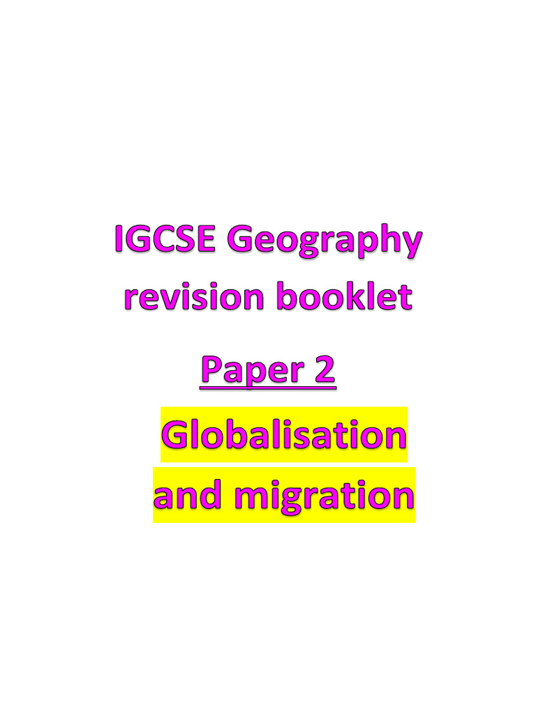 IGCSE Geography: Globalisation Insights | PDF | Cost Of Living ...