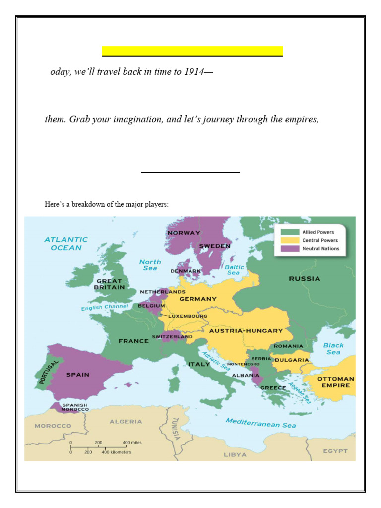 Gr8 History WW1 Europe in 1914 | PDF | Austria Hungary | Allies Of ...