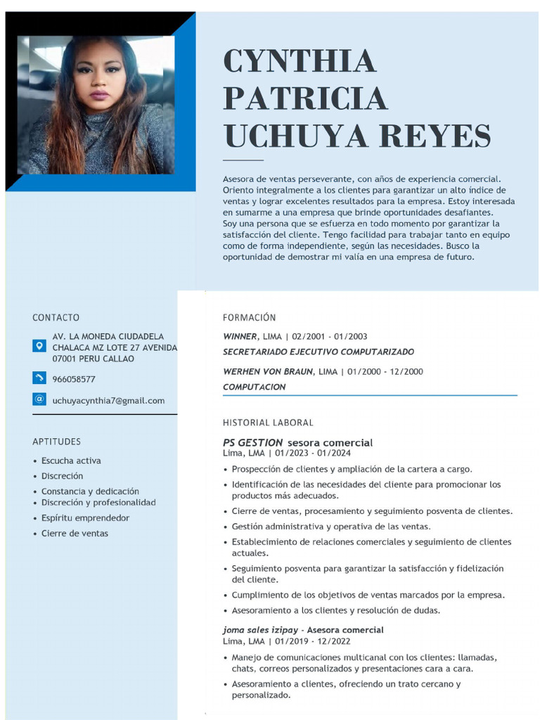 Uchuya Reyes Cynthia CV 2024 | PDF