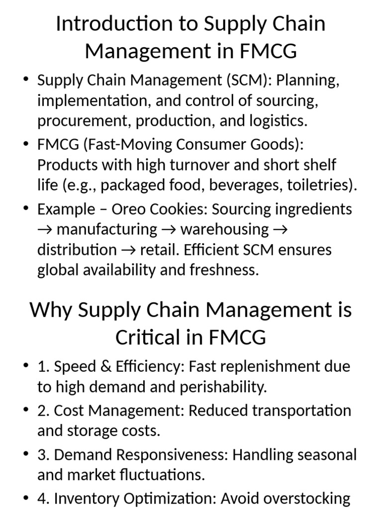 SCM in FMCG | PDF