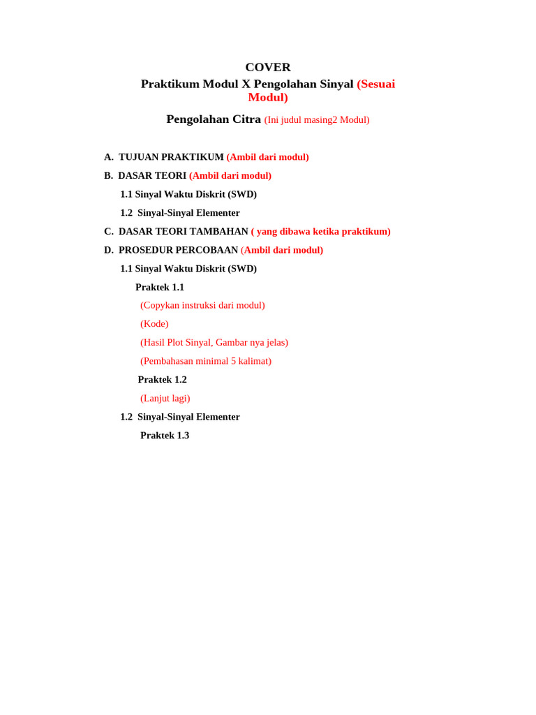 Format Laporan Sinyal | PDF