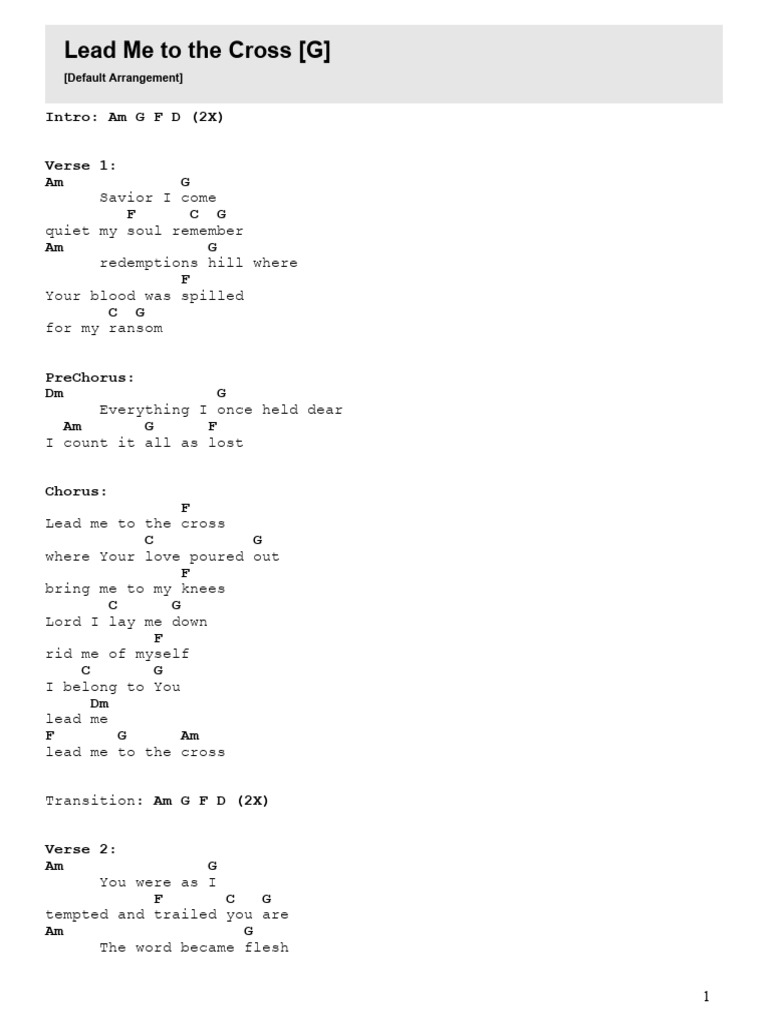 Lead Me to the Cross Lyrics | PDF
