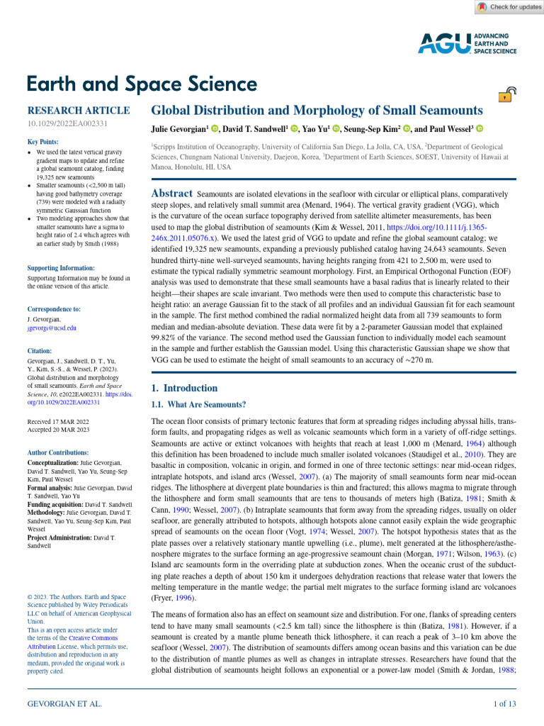 Earth and Space Science - 2023 - Gevorgian - Global Distribution and Morphology of Small ...