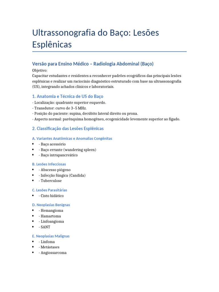 Ultrassonografia_Baco_ resumido | PDF