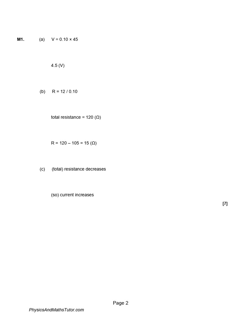 Current, Potential Difference & Resistance 2 MS | PDF | Inductor | Voltage