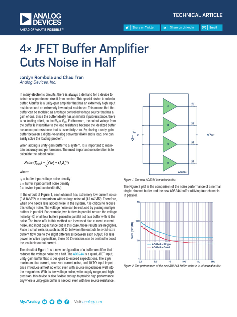 4x-JFET-Buffer-Amplifier-Cuts-Noise-in-Half | PDF | Electrical Engineering | Electronics