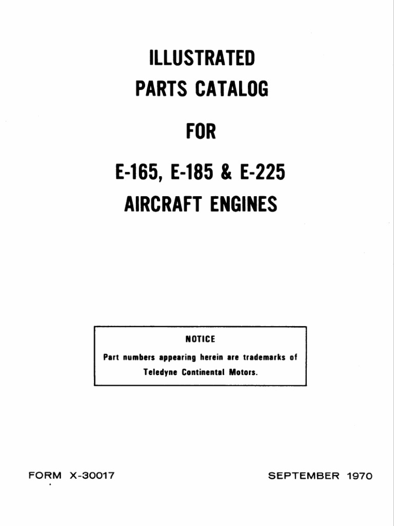 E165 E185 E225 Parts | PDF