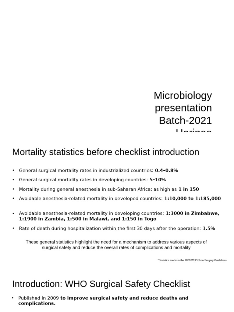 Micro Surgical Safety Checklist Final-1 | PDF | Surgery | Anesthesia