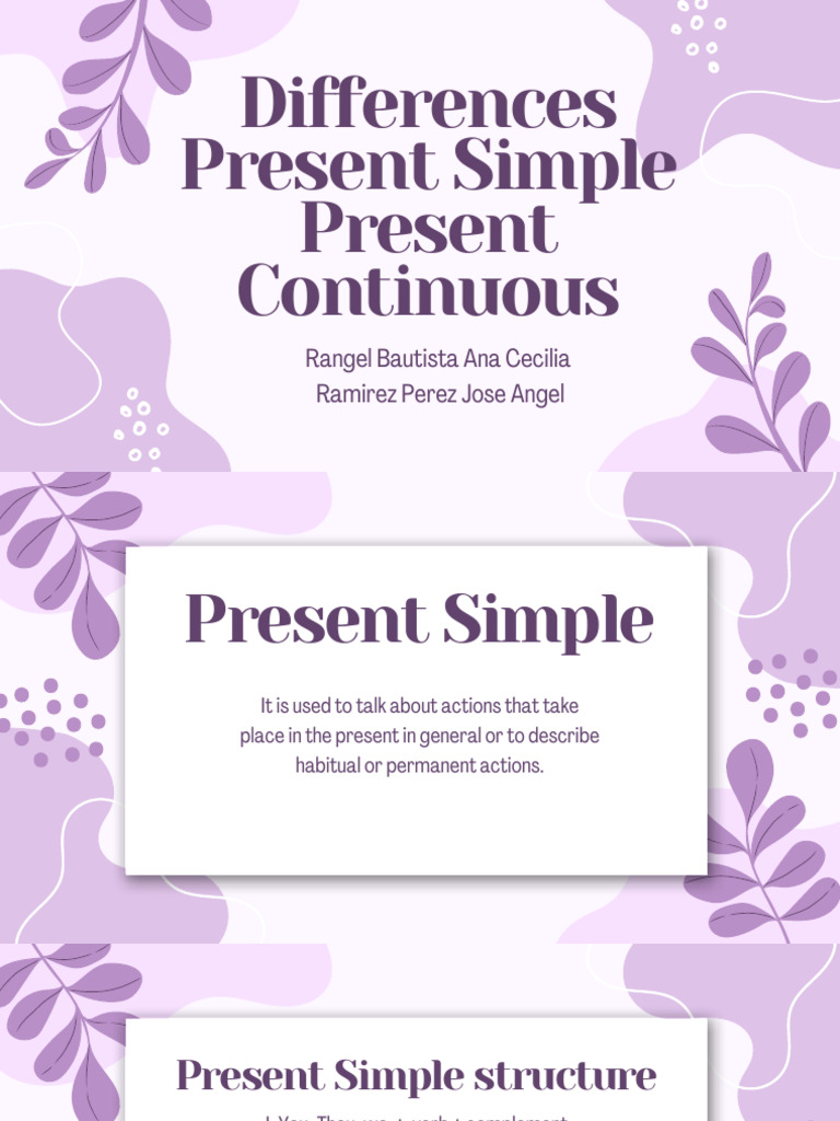 Present Simplepresent Continuous | PDF