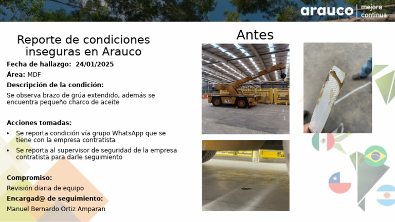 Plantilla Reporte de Condición Insegura | PDF