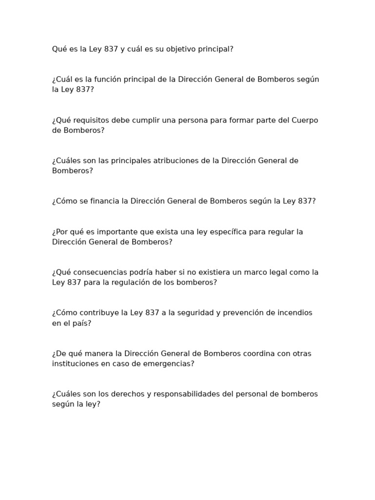 Qué es la Ley 837 y cuál es su objetivo principal | PDF