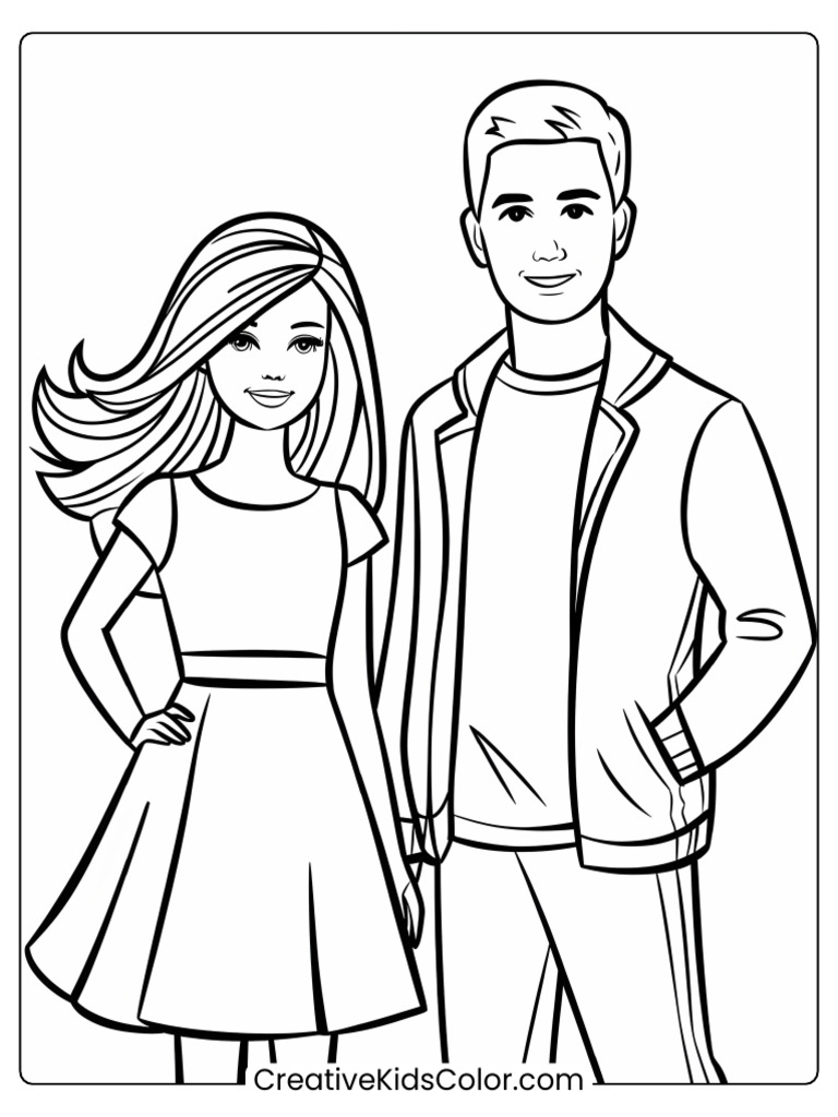 Barbie and Ken Coloring Page r1 | PDF