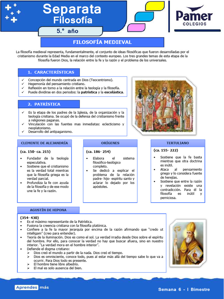 Separata - 5.°año - SEM6 - FIL-PSI - I BIM | PDF | Verdad | Teología