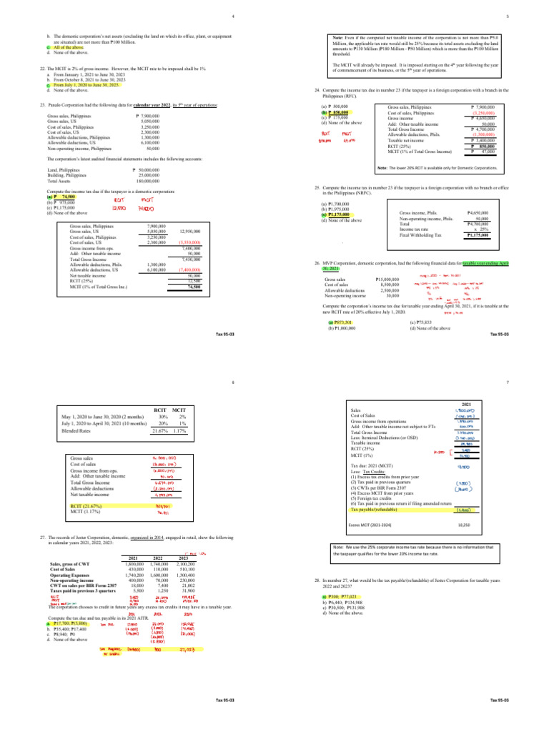 Corporate Tax Rates in the Philippines 2022 | PDF | Tax Deduction ...