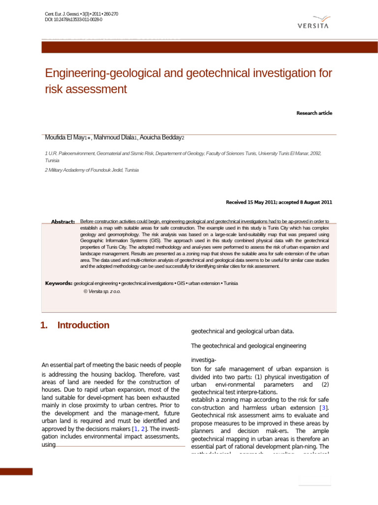 Geotechnical Risk Assessment in Tunis | PDF | Geotechnical Engineering | Geographic Information ...