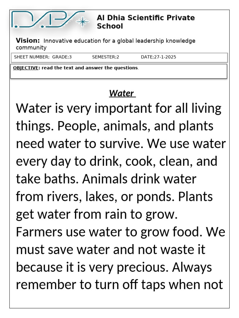 The Water Reading | PDF