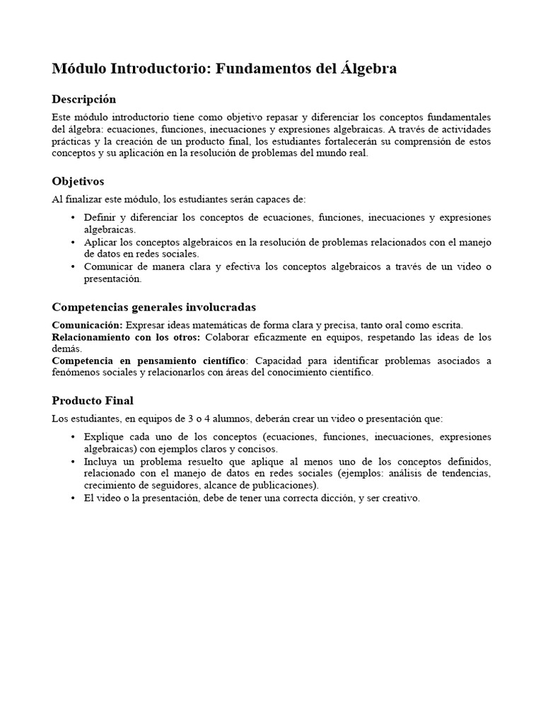 Módulo Introductorio - 2025 - 2doCETP | PDF | Ecuaciones | Cognición