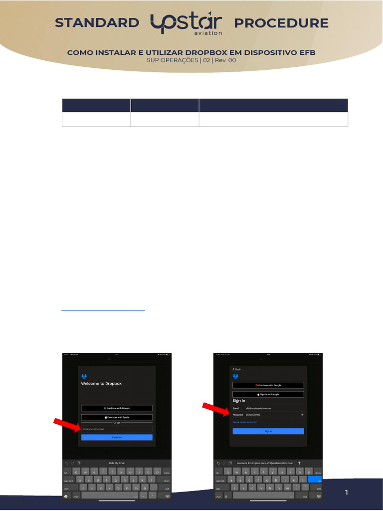 SUP-OPERACOES-02 - Como Instalar e Utilizar DROPBOX em Dispositivo EFB | PDF | Aplicativo para ...