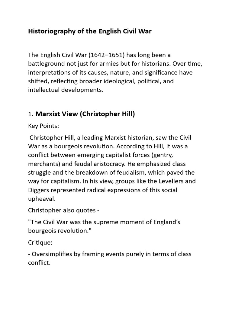 Historiography of The English Civil War | PDF