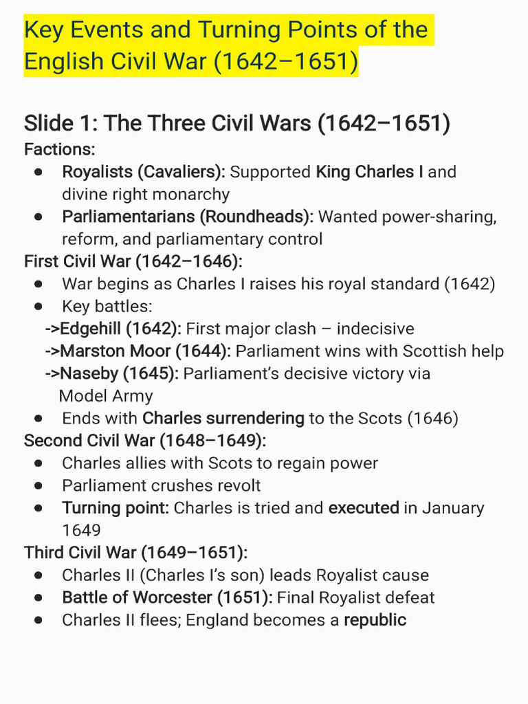 Key Events and Turning Points | PDF