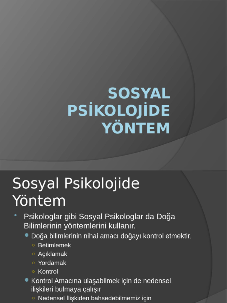 Hafta 2 Sosyal Psk Yontem | PDF