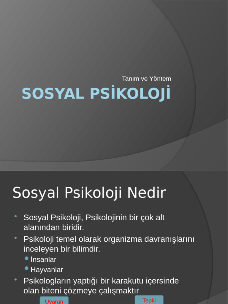Hafta 1 Sosyal PSK Tanim - Yontem | PDF