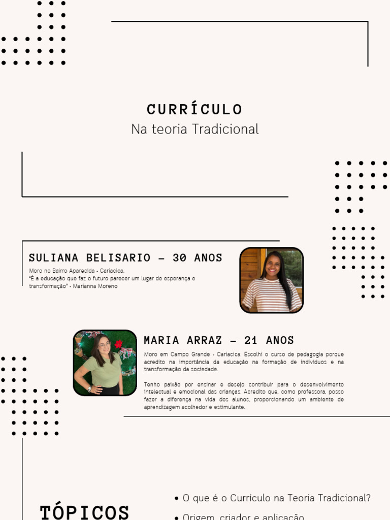 Apresentação Currículo - Teoria Tradicional PDF | PDF | Cognição ...