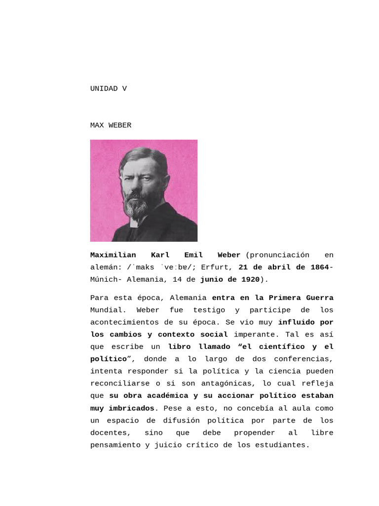 Max Weber | PDF | Sociología | Racionalidad