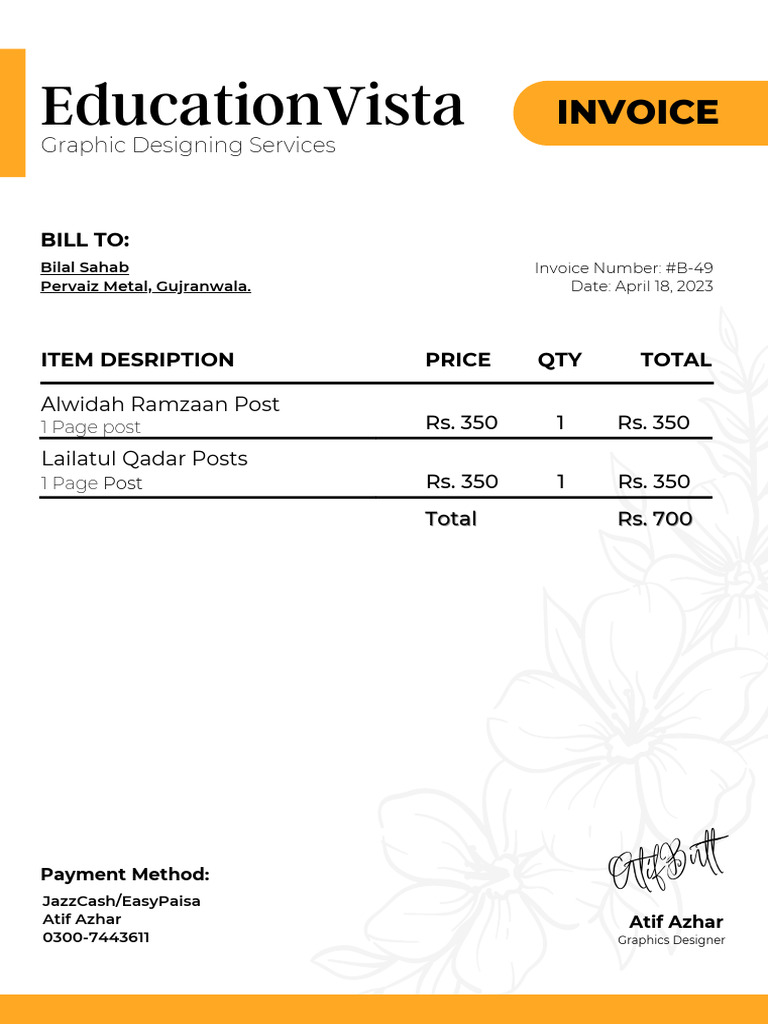 Bilal Bhai, Pervaiz Metal Bill | PDF