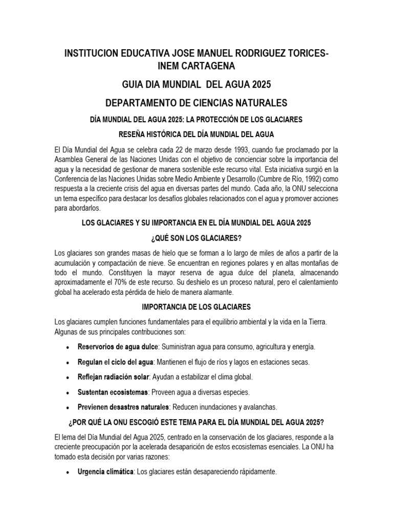 Guia Dia Mundial Del Agua 2025 | PDF | Agua | Aumento del nivel del mar