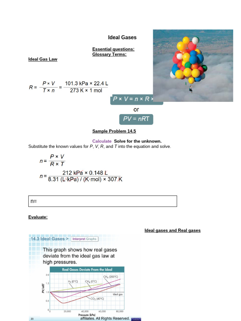 Student Notes - Ideal Gases | PDF